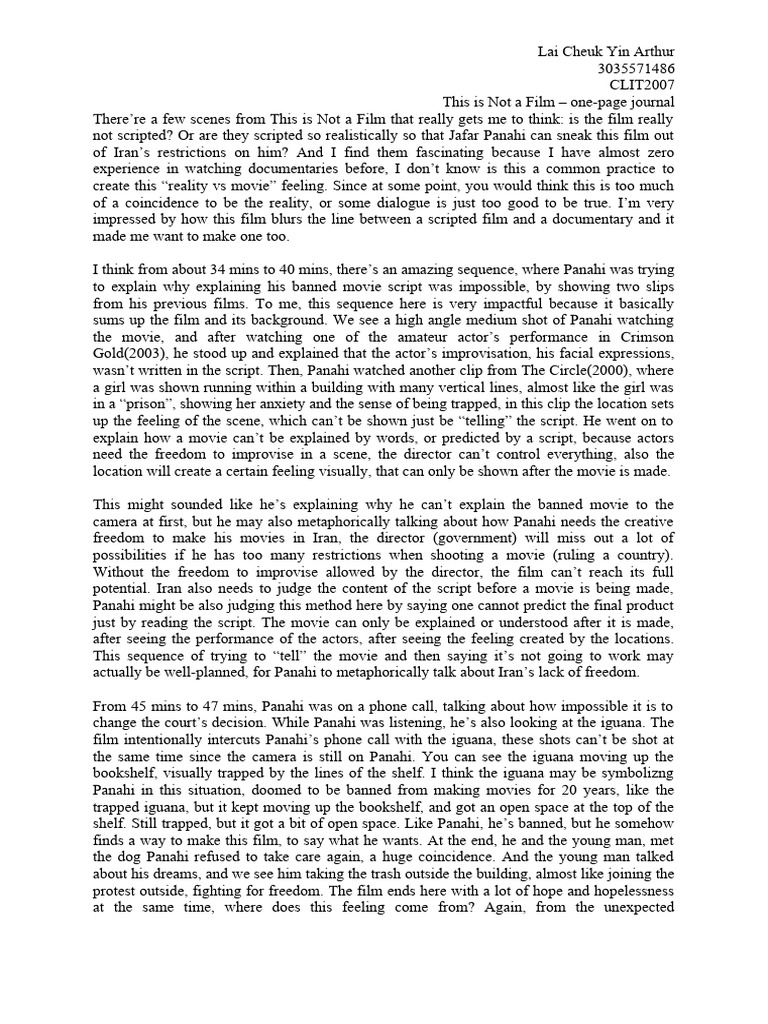 Film Analysis: Freedom & Creativity | PDF | Feeling