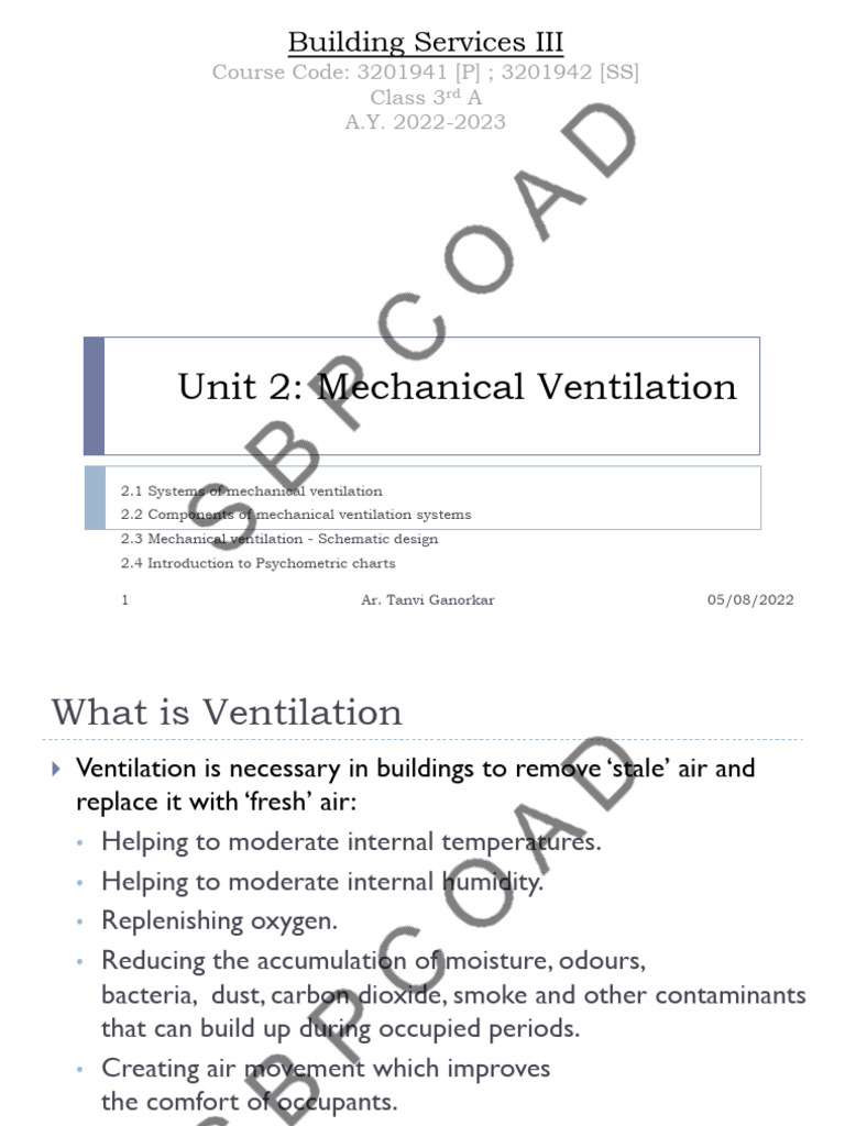 Mechanical Ventilation R2 Watermark | PDF | Duct (Flow) | Ventilation ...