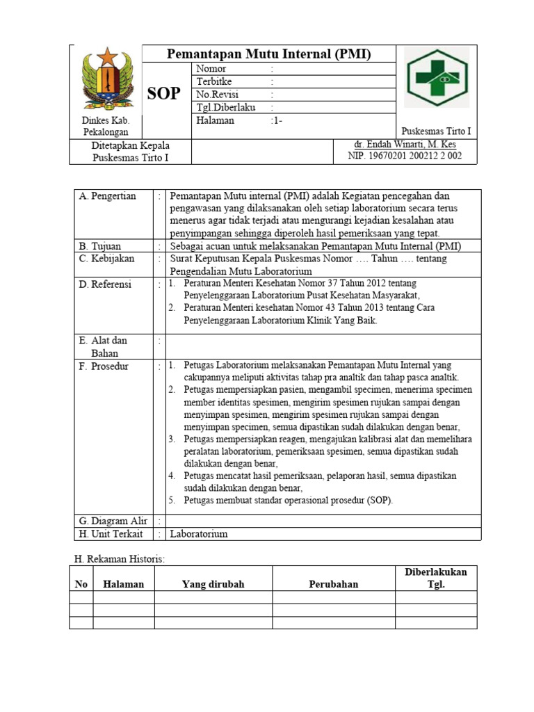 8.1.7.1.SOP Pemantapan Mutu Internal (PMI) | PDF