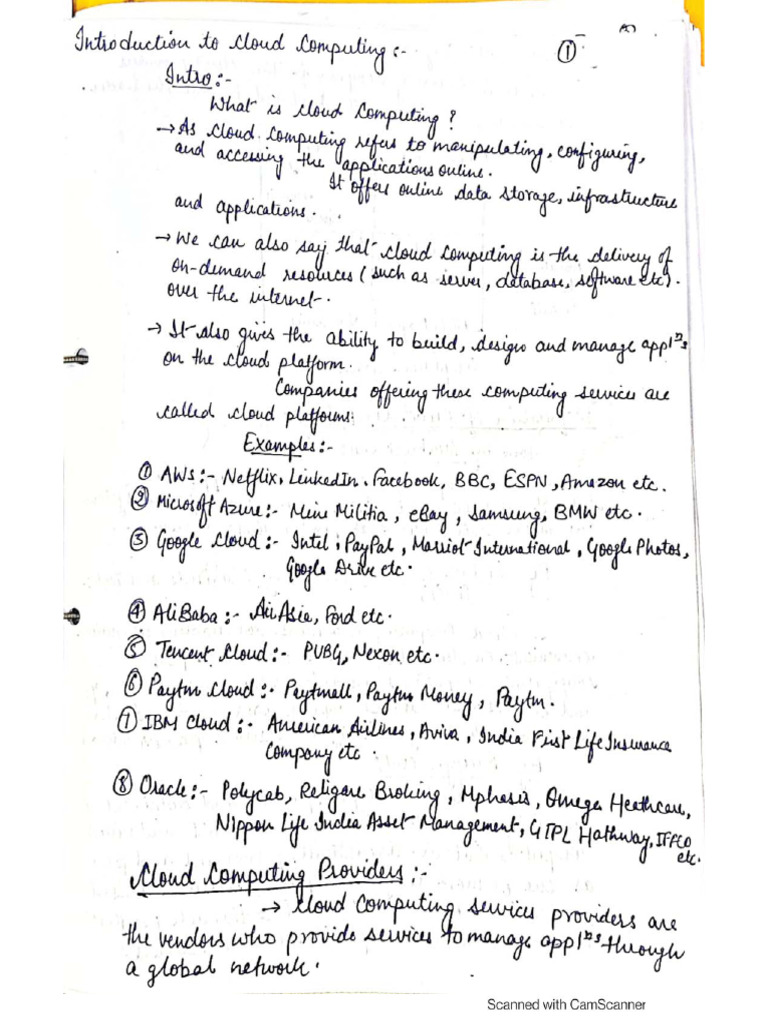 Handwritten Cloud Computing Pdf