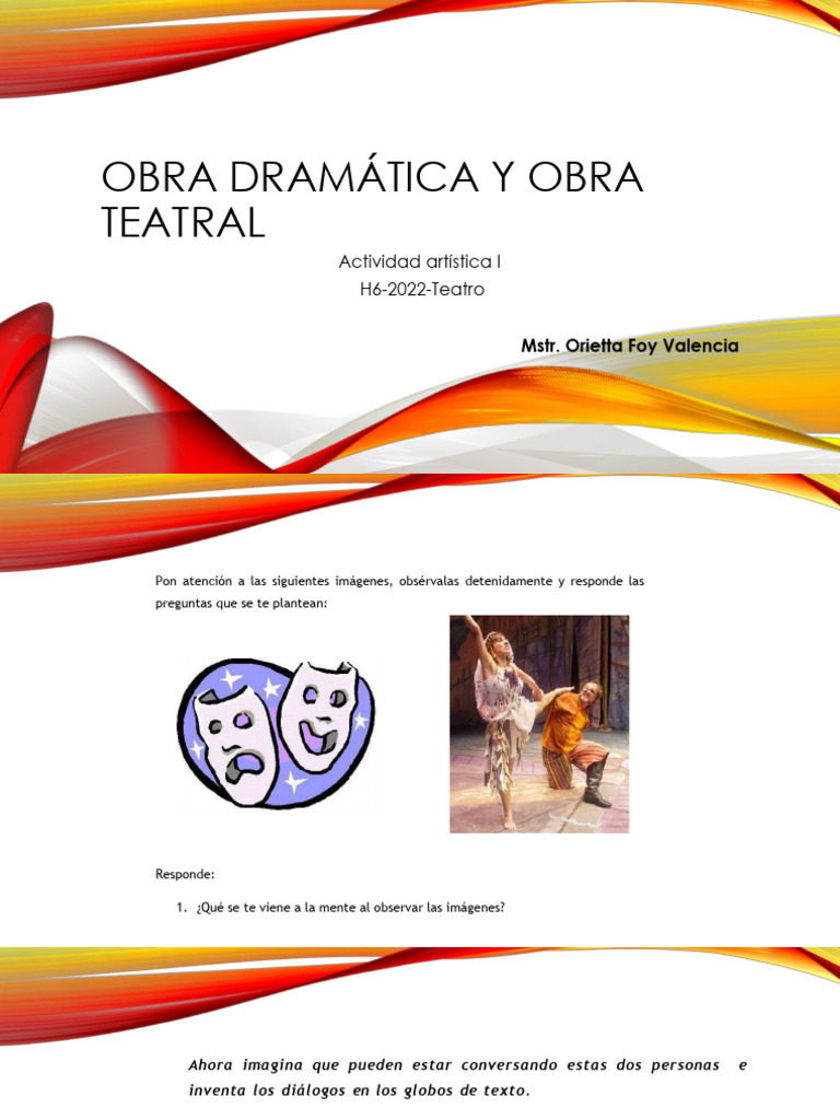 Obra Dramática y Obra Teatral_ofv - Importante | PDF | Teatro