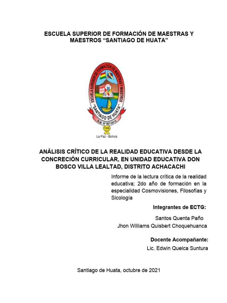 Analisis Critico De La Realidad Pdf Maestros Enseñando