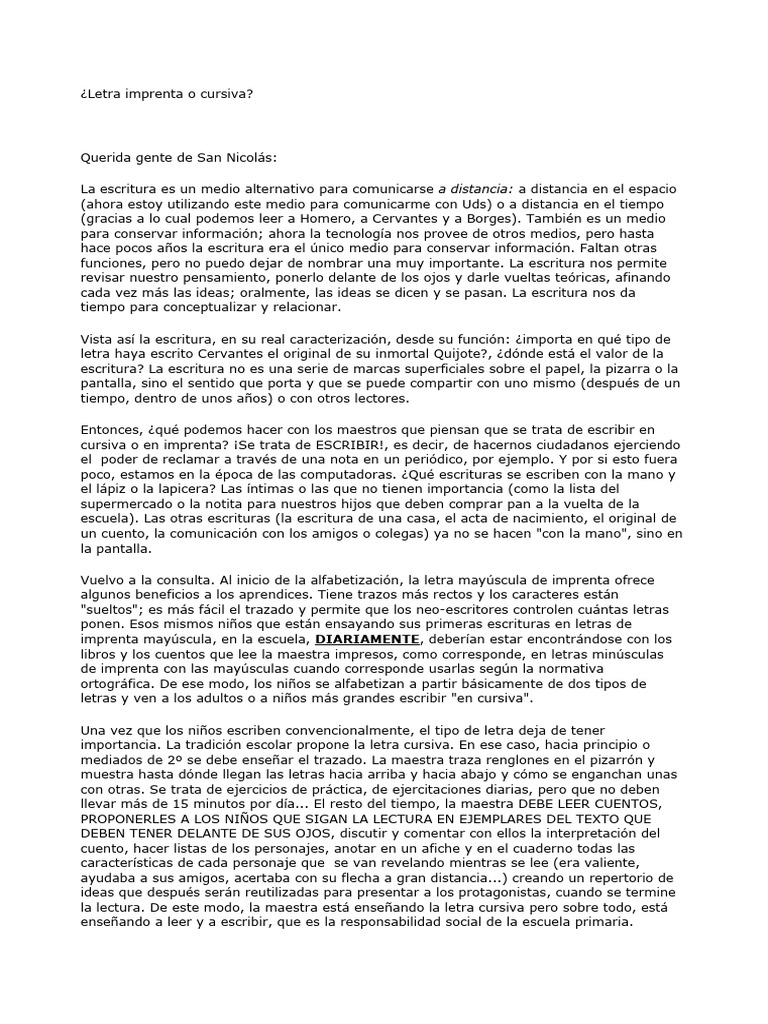 Letra Imprenta o Cursiva. Torres | PDF | Literatura | Escritura