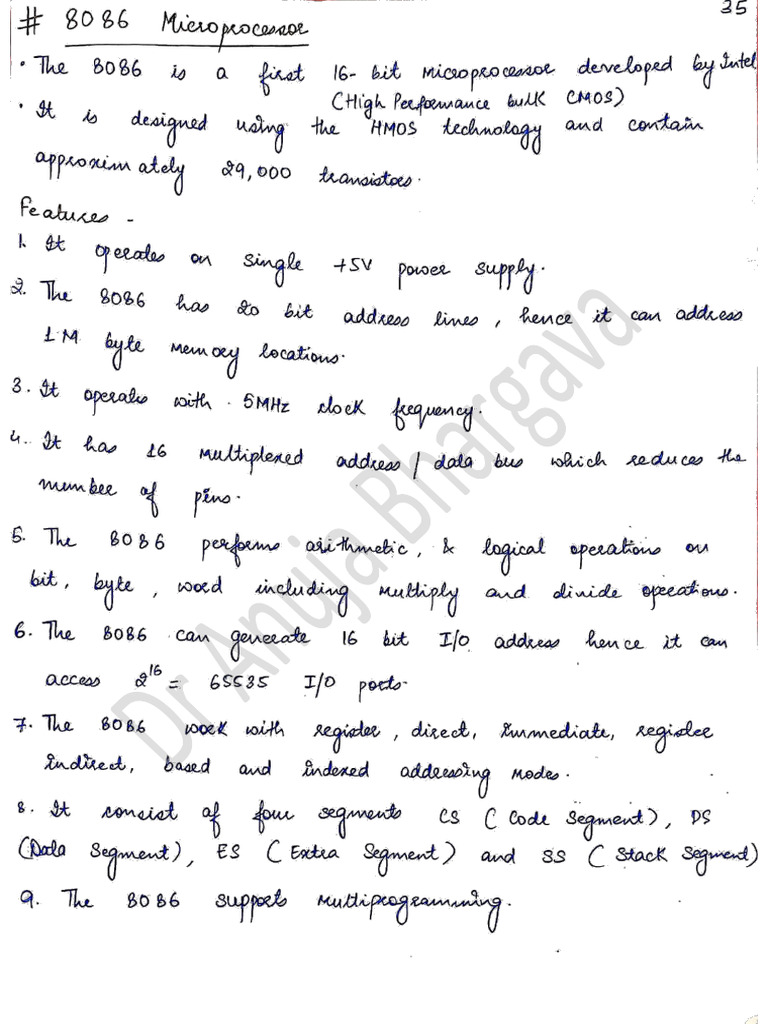 Introduction To Microprocessor Module 2 Notes by Anuja Bhargava Ma'am | PDF