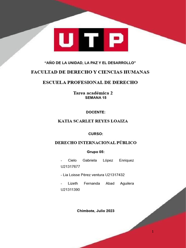 GRUPO 05(ACV-S15) Semana 15 - Tarea - Tarea Académica 2 | PDF | Migración humana | Inmigración