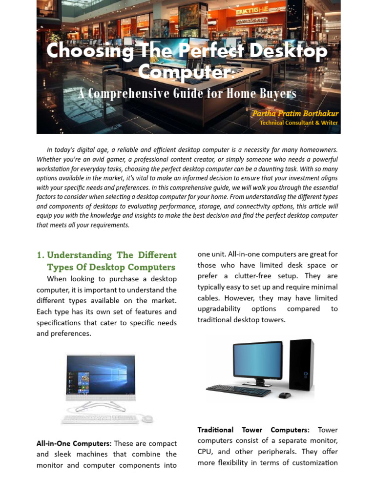 Choosing The Perfect Desktop Computer: A Comprehensive Guide For Home Buyers | PDF | Computer ...