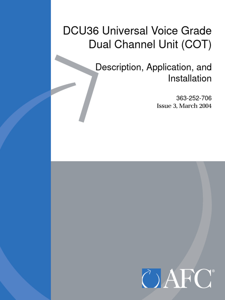 AFC DISCS DCU36 Universal Voice Grade Dual Channel Unit (COT) - 363-252-706i3 | PDF ...
