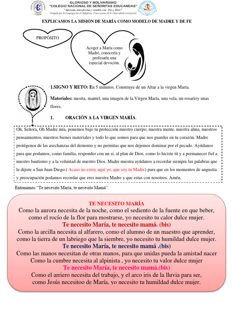 Explicamos La Misión de María Como Modelo de Madre y de Fe | PDF ...