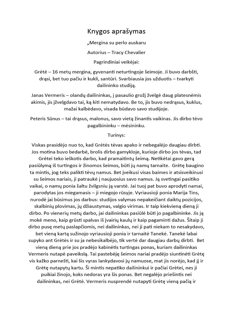 Mergina Su Perlo Auskaru | PDF