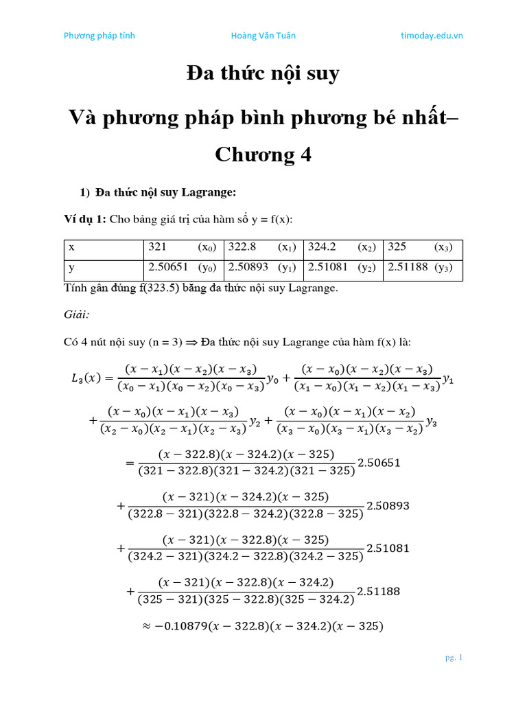 Da Thuc Noi Suy Va Phuong Phap Binh Phuong Be Nhat | PDF