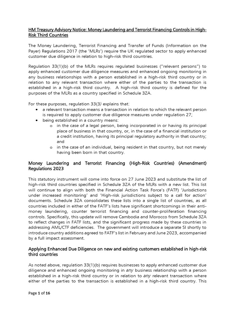 Annex E - FATF Advisory Notice On Outcomes June 2023 | PDF | Money ...