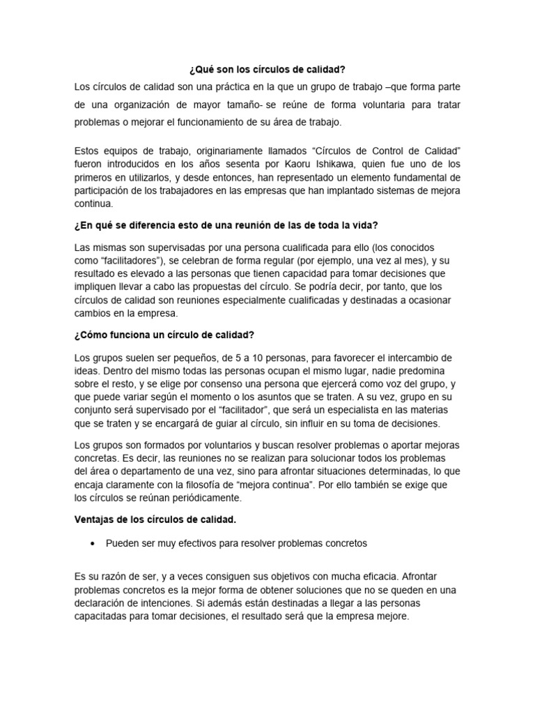 Circulos de Control de Calidad-1 | PDF | Business