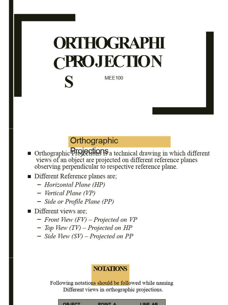 Lecture 7 Orthographic Projections 1 | PDF | Geometry | Classical Geometry