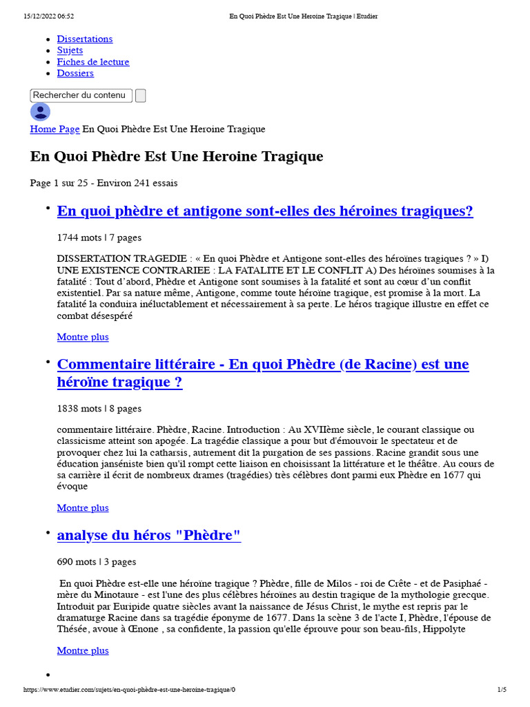 Phèdre : Une Héroïne Tragique de Racine | PDF | Jean Racine | Tragédie