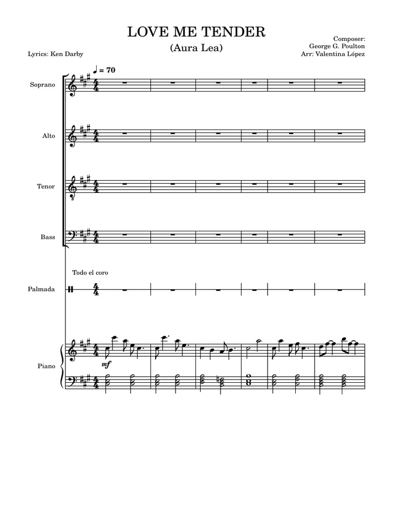 Love Me Tender | PDF | Love Me Tender (Song) | American Songs