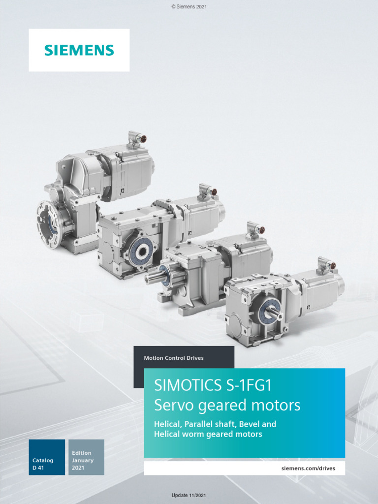 Siemens SIMOTICS S-1FG1 Servo Motors Catalog | PDF | Gear | Automation