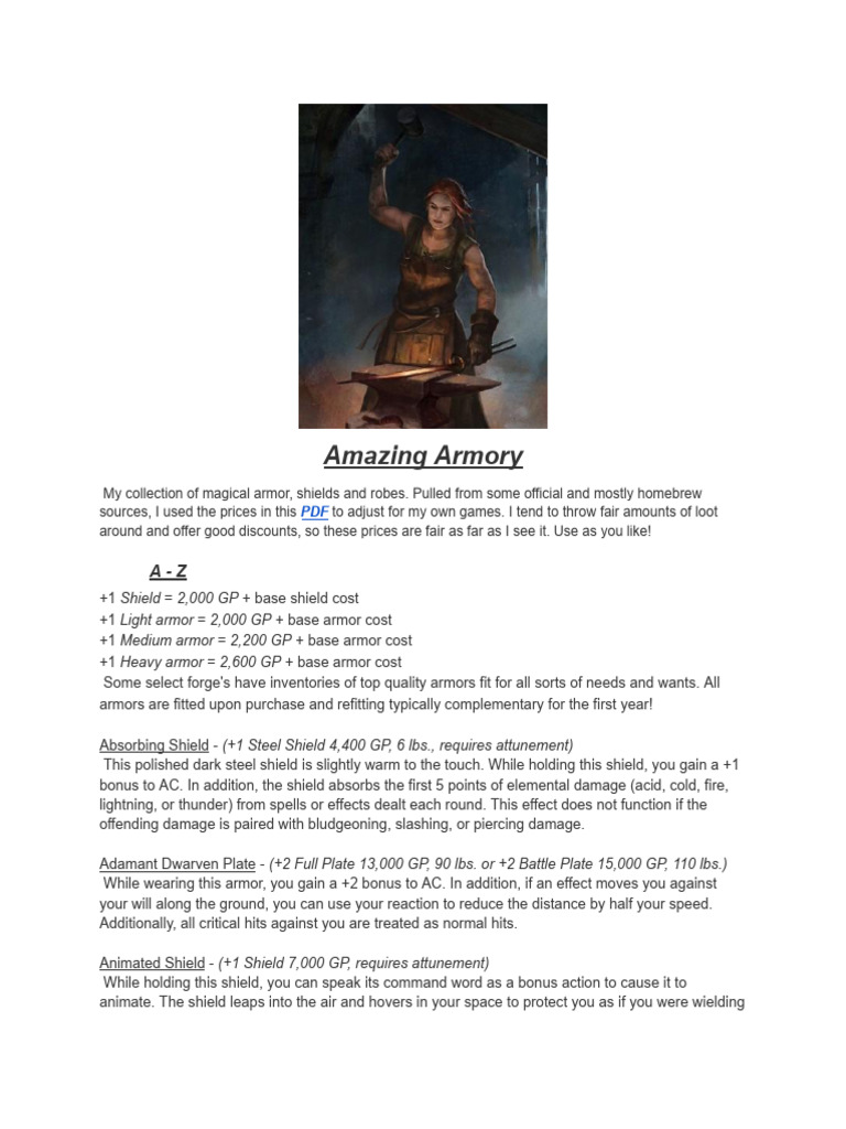 5E Amazing Armory | PDF | Armour | Human Body