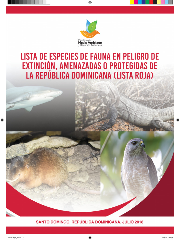 Lista Roja de Fauna en Peligro RD 2018 | PDF | Biodiversidad | Union ...