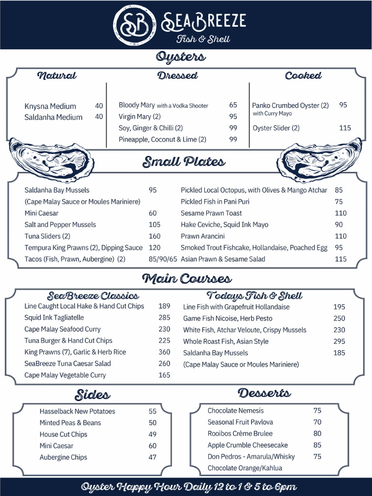 SeaBreeze Main Menu | PDF