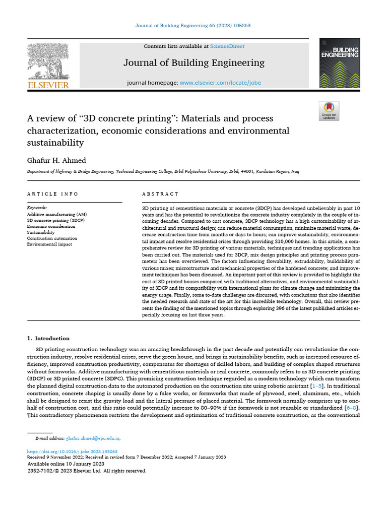 A Review of "3D Concrete Printing" Materials and Process ...