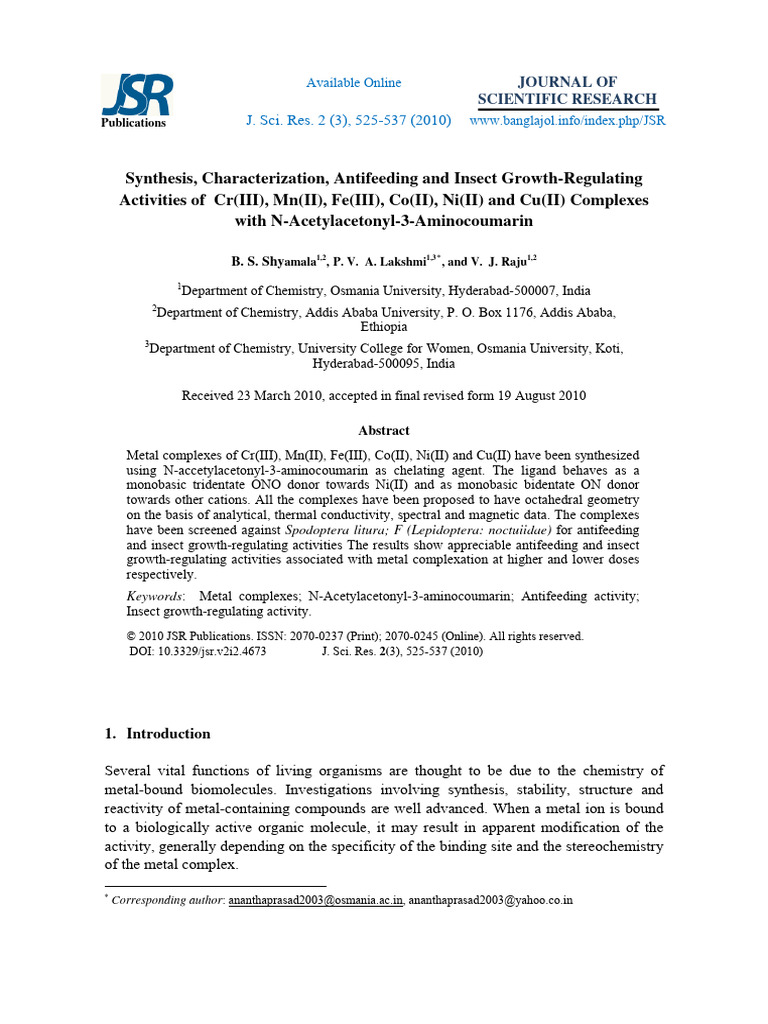 11.JSR AcacAc September2010 | PDF | Coordination Complex | Ligand