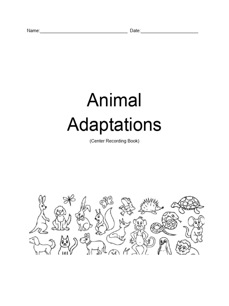 Animal Adaptations Activity Book | PDF | Adaptation | Ornithology