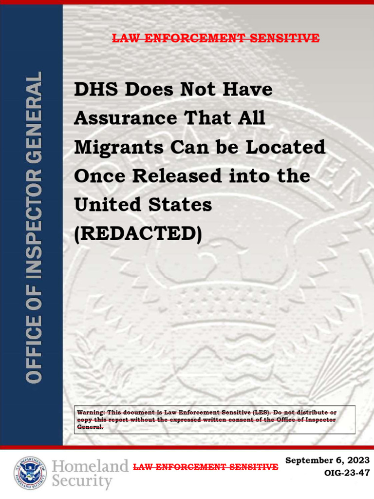 DHS Migrant Tracking Issues | PDF | U.S. Immigration And Customs ...
