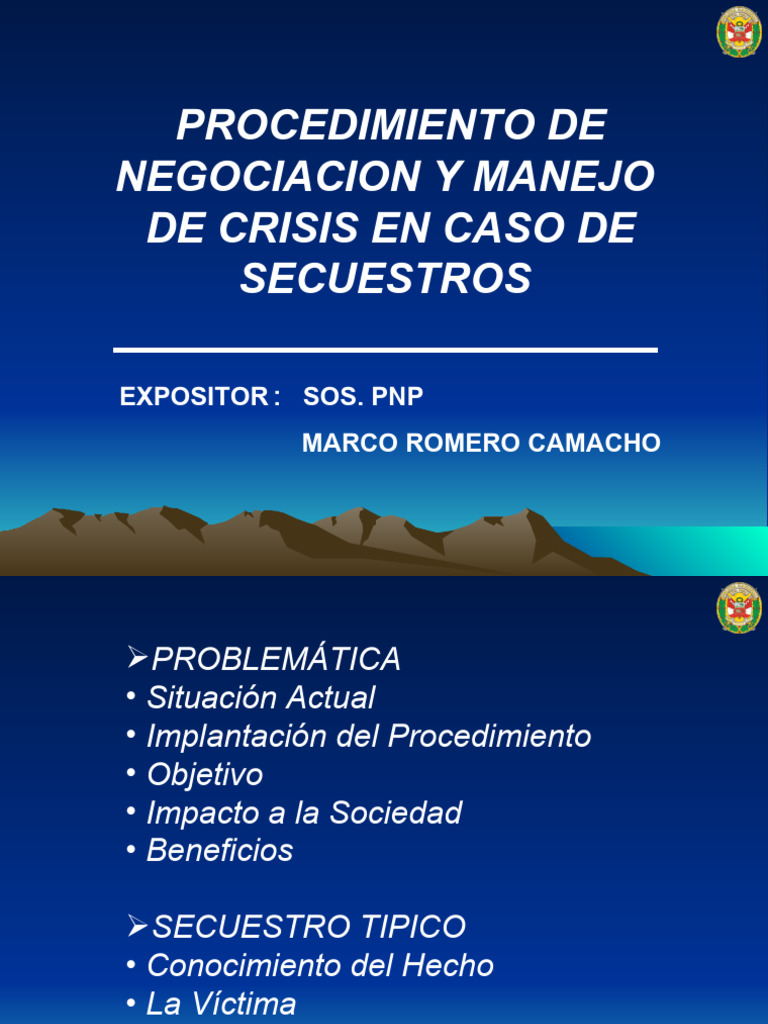 Manejo de Crisis en Secuestros | PDF | Secuestro | Negociación