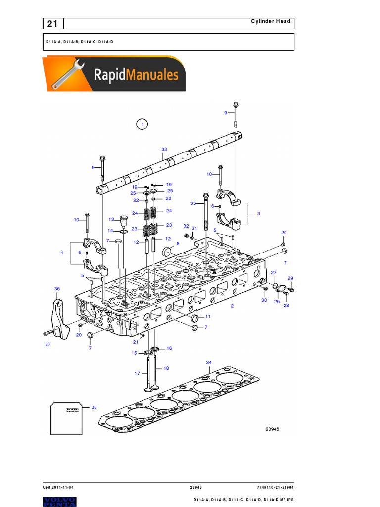 Volvo D11A Engine Parts Overview | PDF | Pipe (Fluid Conveyance ...