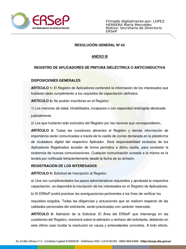 RG 65-2023 Anexo III | PDF | Gobierno | Justicia