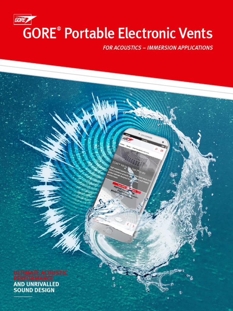 GORE Acoustic Vents Immersion Application | PDF | Acoustics | Water