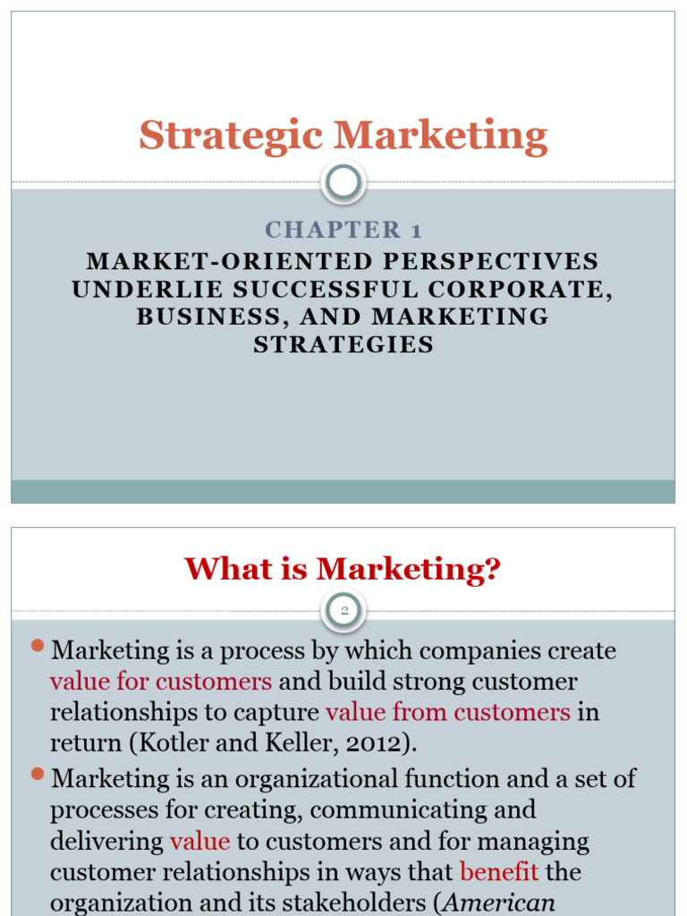 Strategic Marketing 01 | PDF | Marketing | Strategic Management