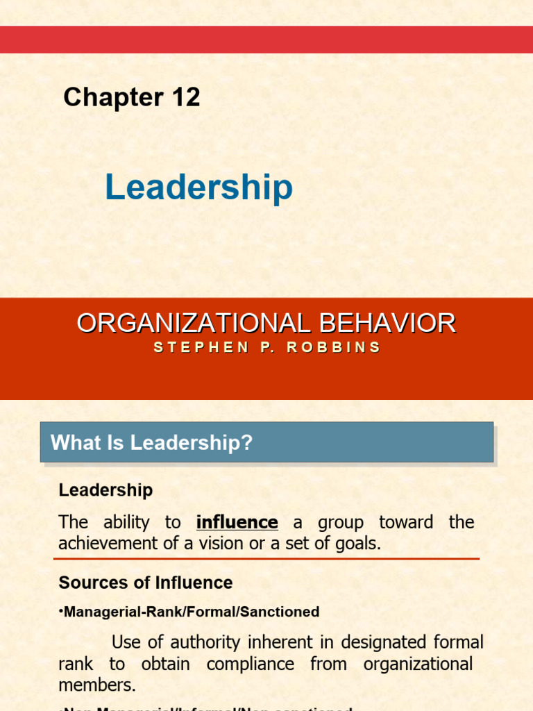 Chapter 13 Leadership | PDF | Leadership | Psychology