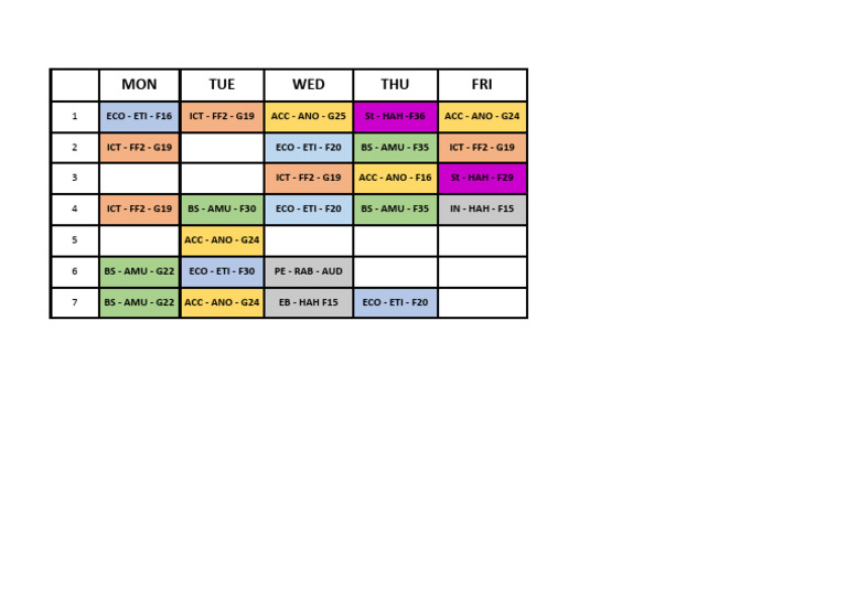 Timetable 2023 | PDF