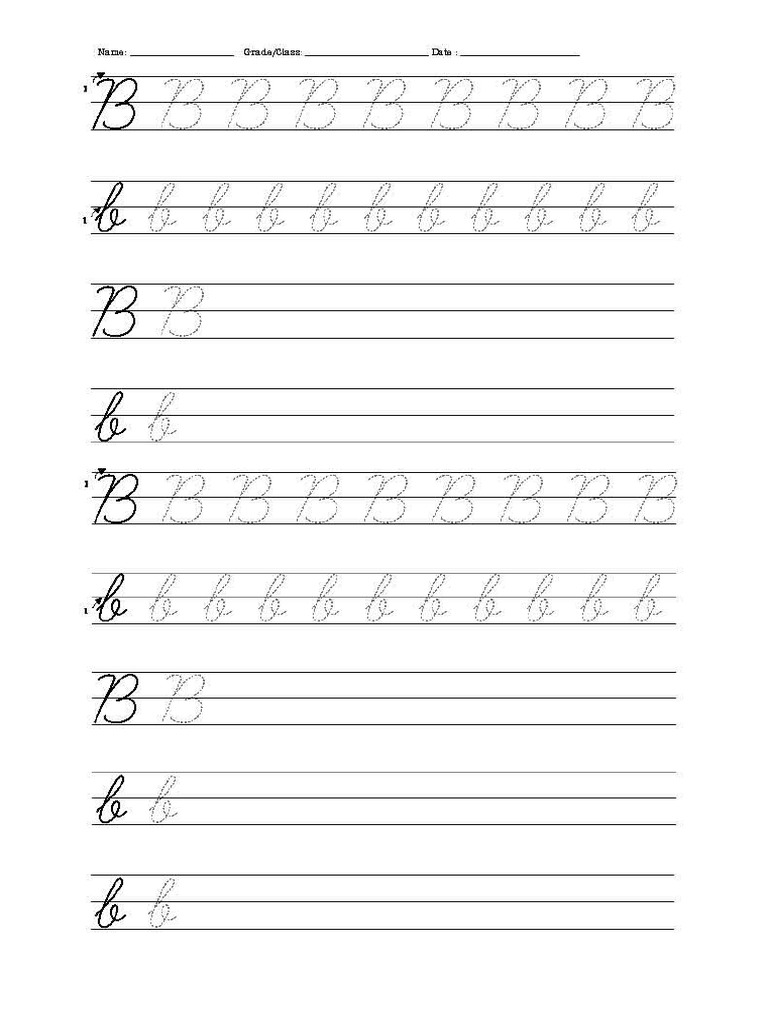 Caligrafía B y V | PDF