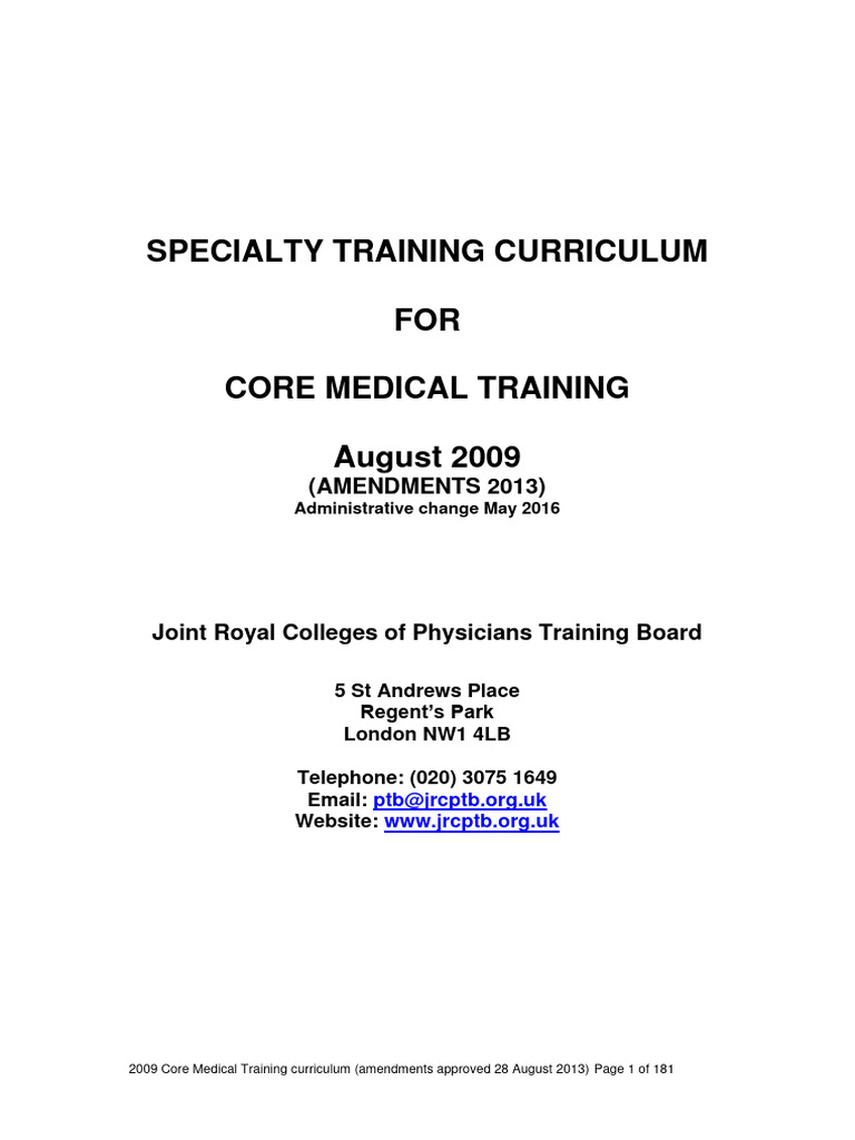 2009 CMT Curriculum (Amendment 2013) | PDF | Internal Medicine ...