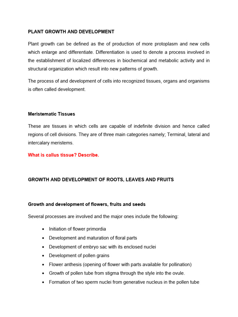 Plant Growth and Development-1 | Download Free PDF | Plant Stem | Root