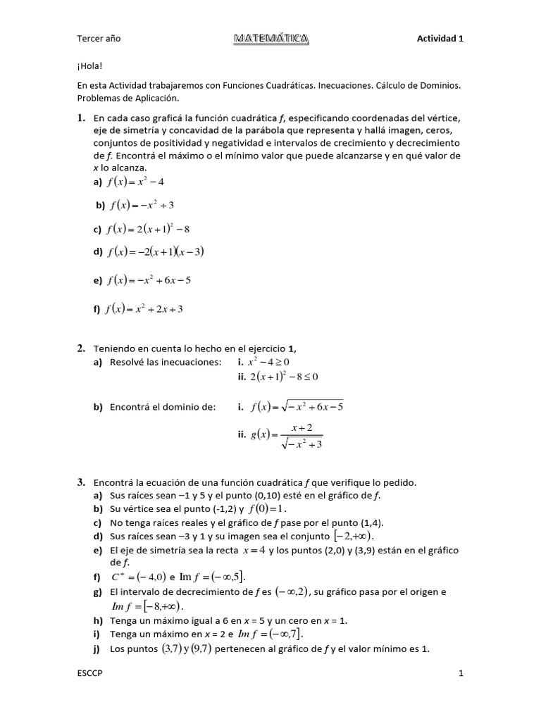 Tema 1 Actividad 1 | PDF | Álgebra abstracta | Funciones y mapeos