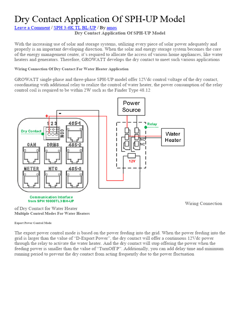 Dry Contact Application of SPH | PDF | Electric Generator | Electrical Grid
