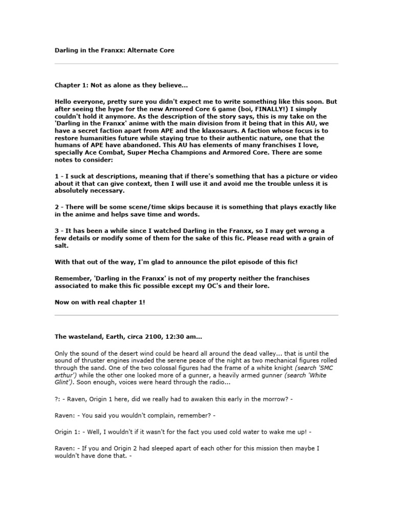 DitF - Alternate Core 1 | PDF