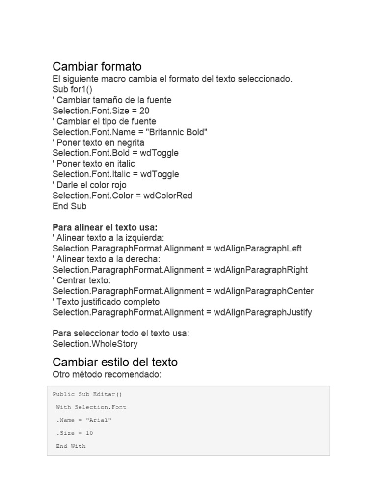 VB para Word | PDF | Microsoft Word | Macro (informática)
