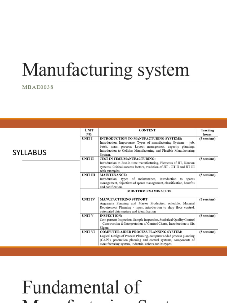 Intro - Management of Manufacturing System | PDF | Mass Production ...