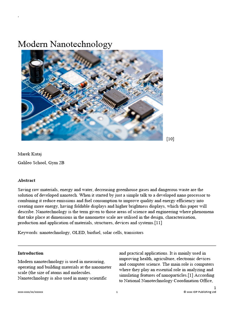 Advances in Modern Nanotechnology | PDF | Nanotechnology | Physical ...