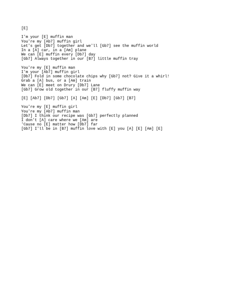 The Muffin Song | PDF