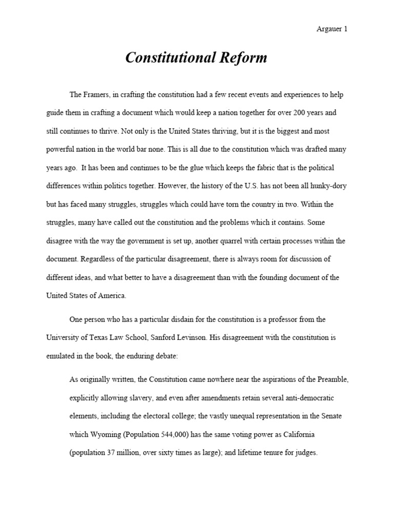 Constitutional Reform Paper | PDF | Federalism | Sovereignty