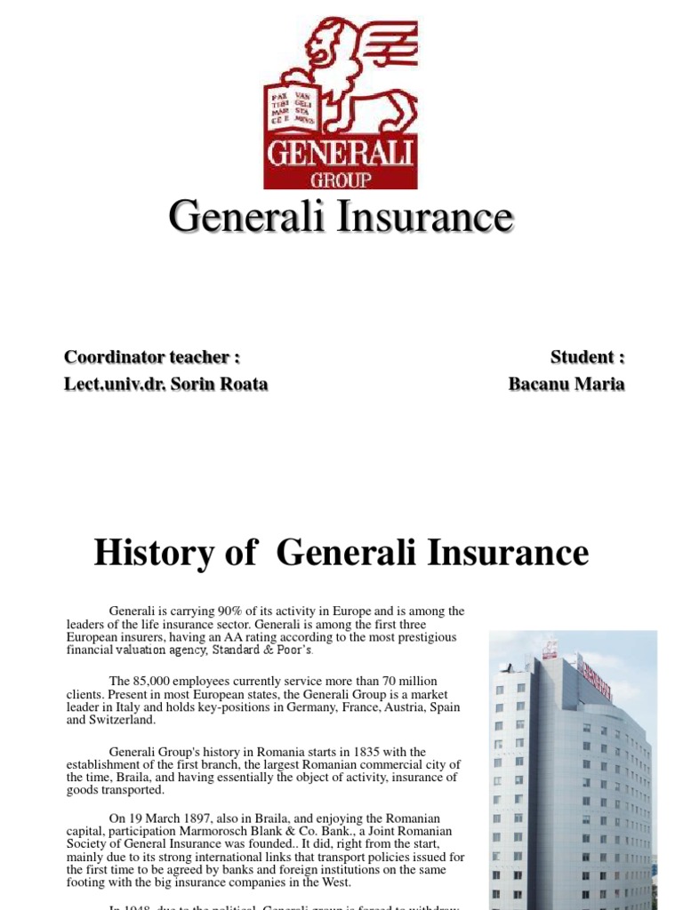 Generali Insurance: History and Market Overview | PDF | Insurance ...