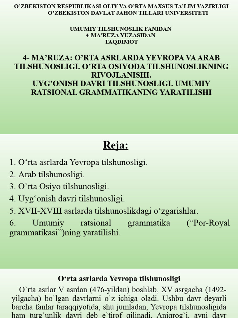 O`zbekiston Davlat Jahon Tillari Universiteti Ilmiy ish asoslari | PDF