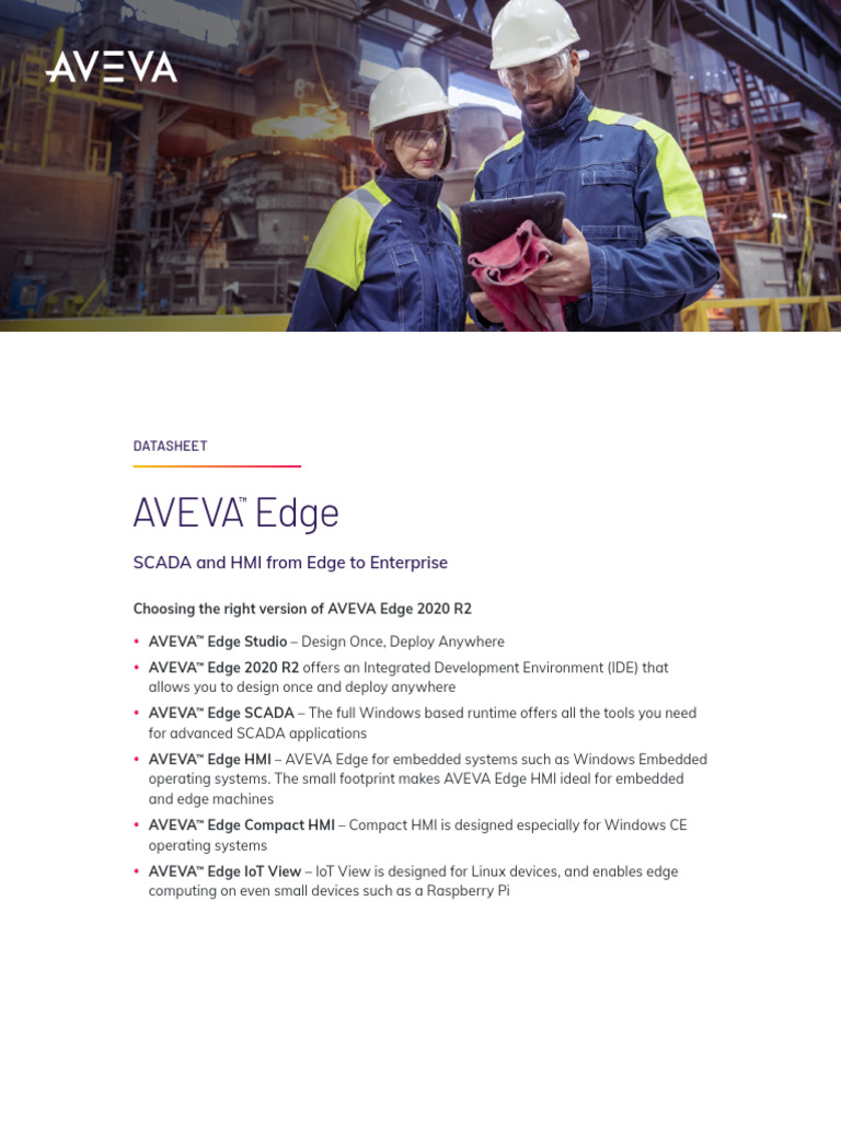 Datasheet AVEVA Edge 01-21 | PDF | Scada | Databases