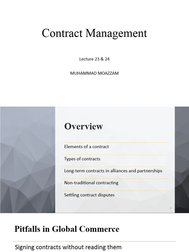 Lecture 23 24 Contract Management | PDF | Lawsuit | Mediation