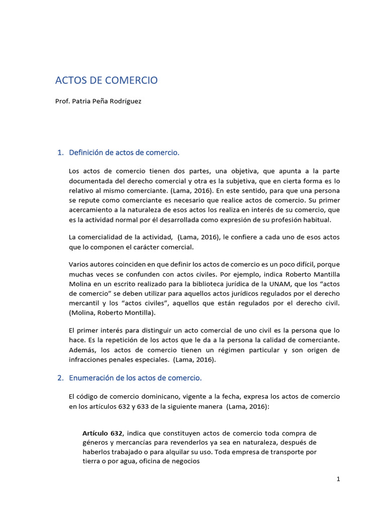 Los actos de comercio-1 | PDF | Comercio | Economias